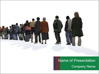 Queue Of Individuals Waiting In Line PowerPoint Template, Backgrounds & Google Slides - ID ...
